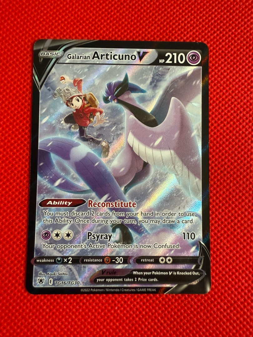 Galarian Articuno V #TG16 Astral Radiance Full Art Trainer Gallery ...