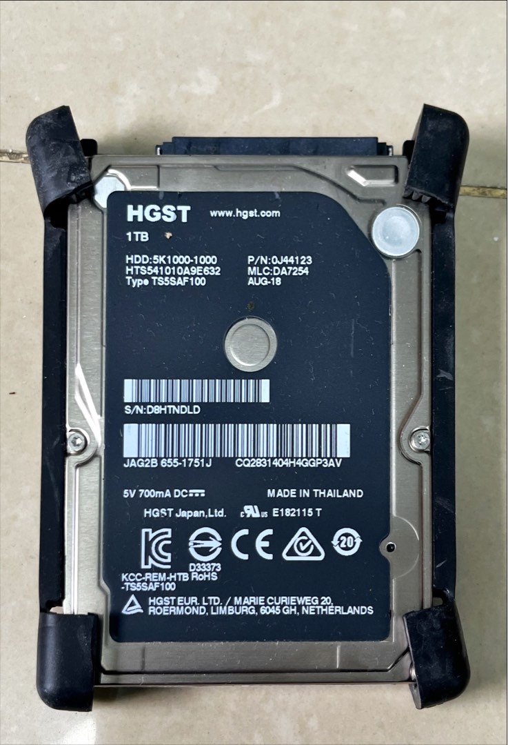 HGST 1TB 2.5" Hard Disk Drive, Computers & Tech, Parts & Accessories ...