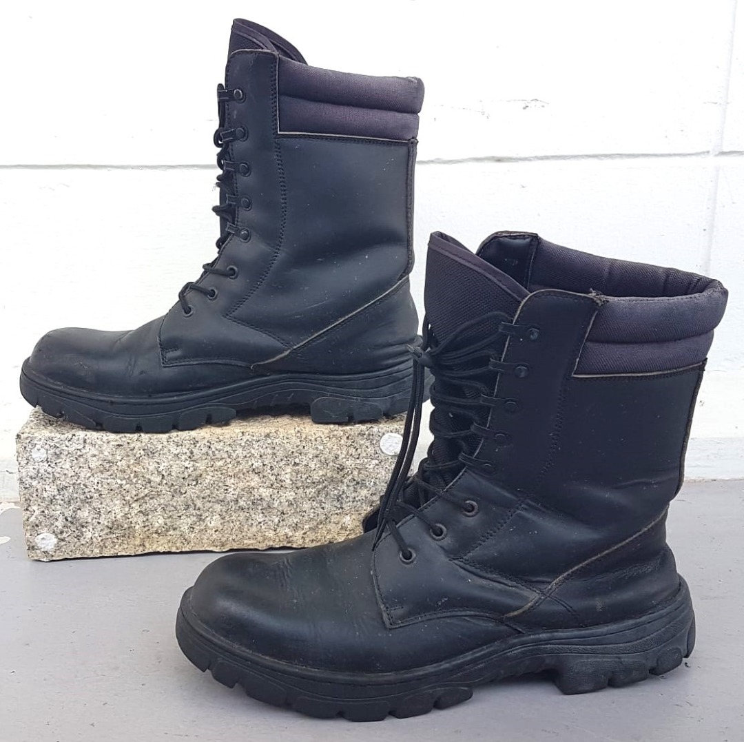 High Top Safety Boots, Cool Black Combat Shoes, US 12, EU 46, WINCOMP ...