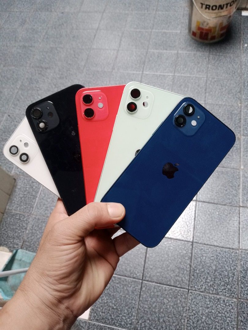 Housing casing backdoor Ip 12 original cabutan warna lengkap (bekas ...