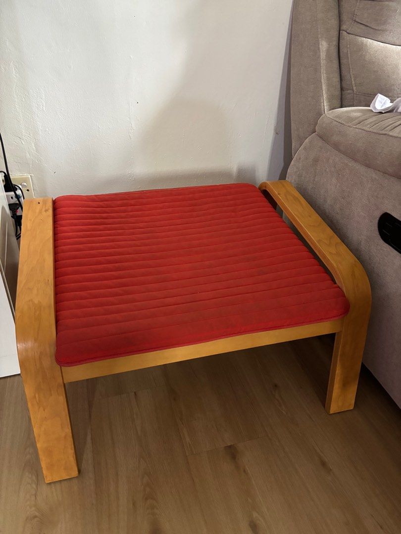 Ikea Poang with Stool, Furniture & Home Living, Furniture, Chairs on ...