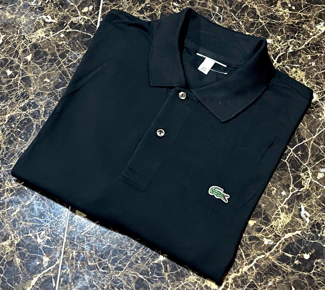 LACOSTE PLAIN BLACK POLO TSHIRT SAIZ XL, Men's Fashion, Tops & Sets ...
