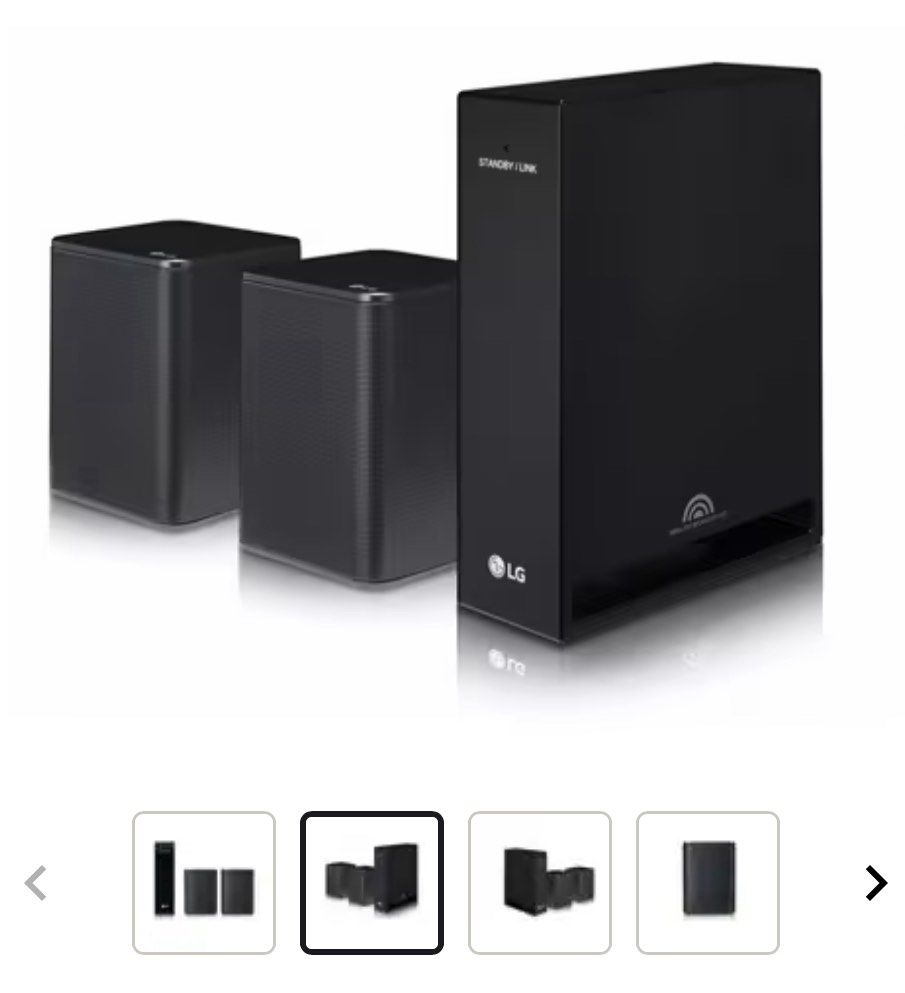 LG SPK8-S 2.0 Channel Sound Bar Wireless Rear Speaker Kit, Audio ...