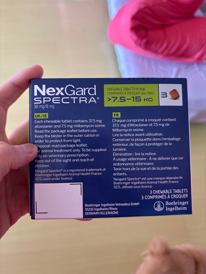LICENSED SUPPLIER: NexGard Spectra Chewable Tablets for Dogs > 7.5 ...