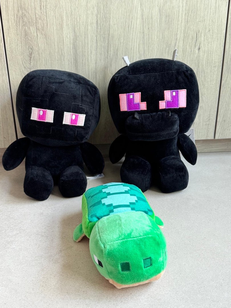 Minecraft Plushies - Enderman & Turtle, Hobbies & Toys, Toys & Games on ...