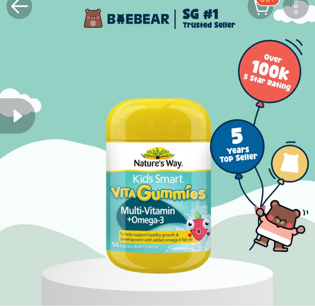 To bless :Nature’s way kids smart gummies multivitamins +omega, Health ...