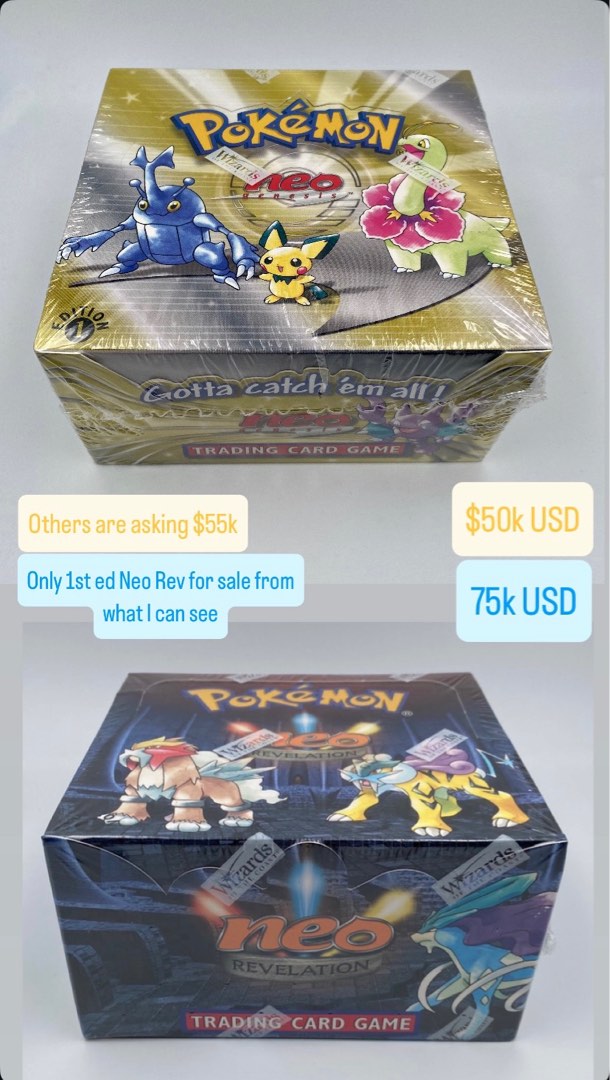 Pokemon 1st edition Neo genesis / revelation booster box, 興趣及遊戲, 玩具 ...