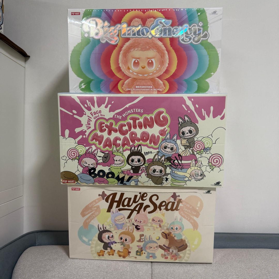 Popmart Labubu v1 v2 v3 exciting macaroons have a seat big into energy ...