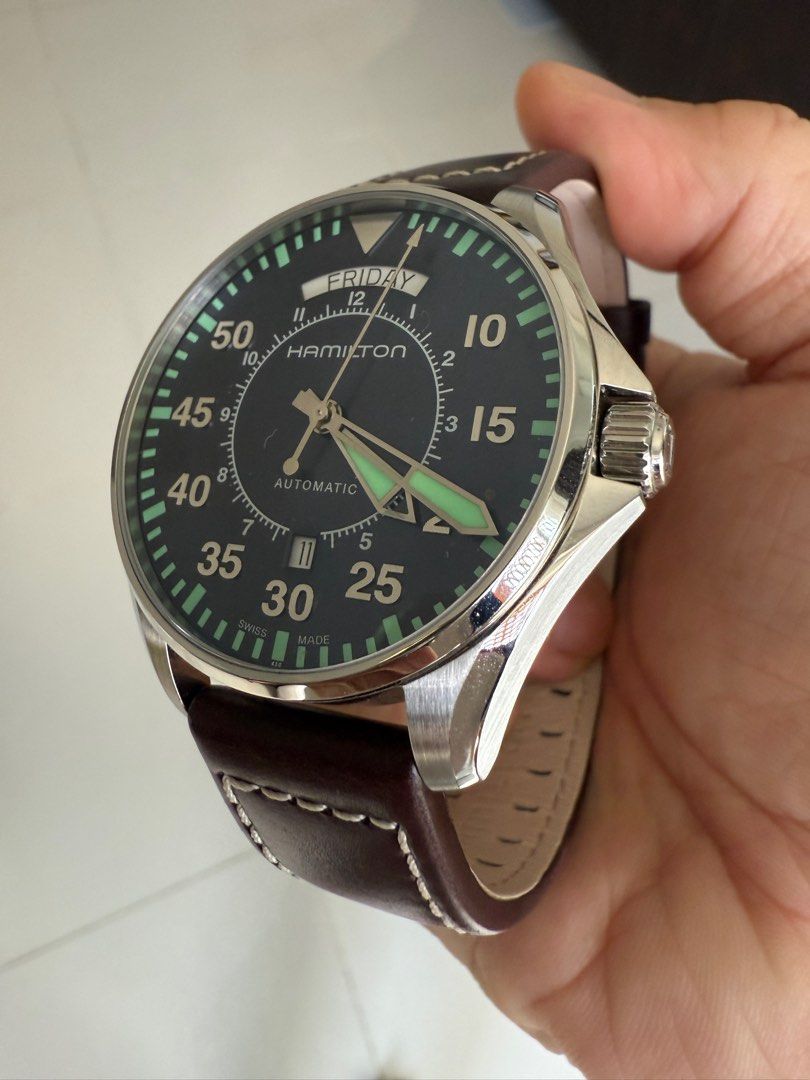 Preloved: Hamilton Khaki Pilot Day Date Auto, Luxury, Watches on Carousell