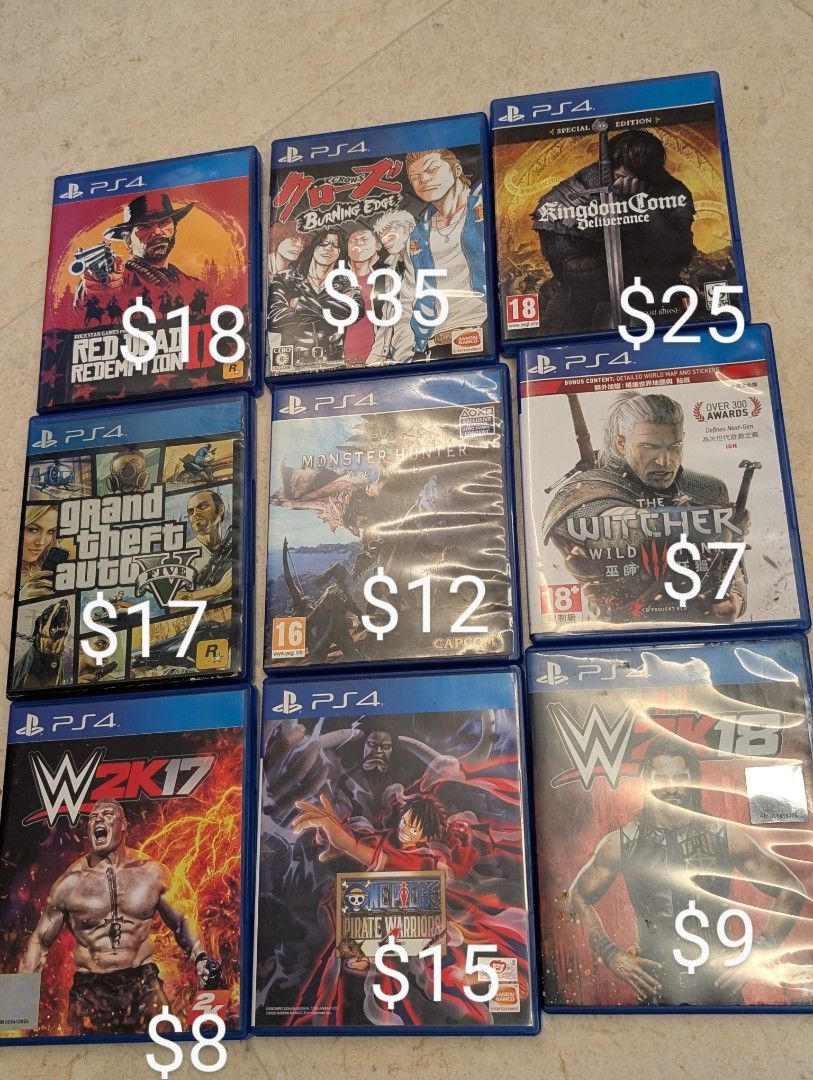 PS4 Games ps5 games red red redemption 2 crows burning edge the Witcher ...
