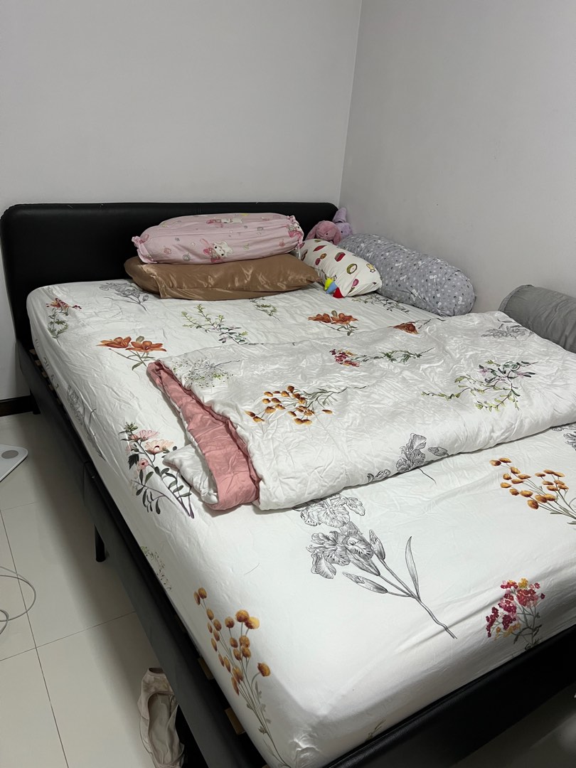 2x Queen Bed (Ikea Fillan) and Bed Frame, Furniture & Home Living ...