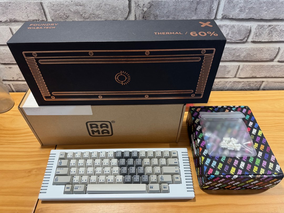 RAMA WORKS Thermal 60% Keyboard - Milk (extra hotswap pcb, assembled ...