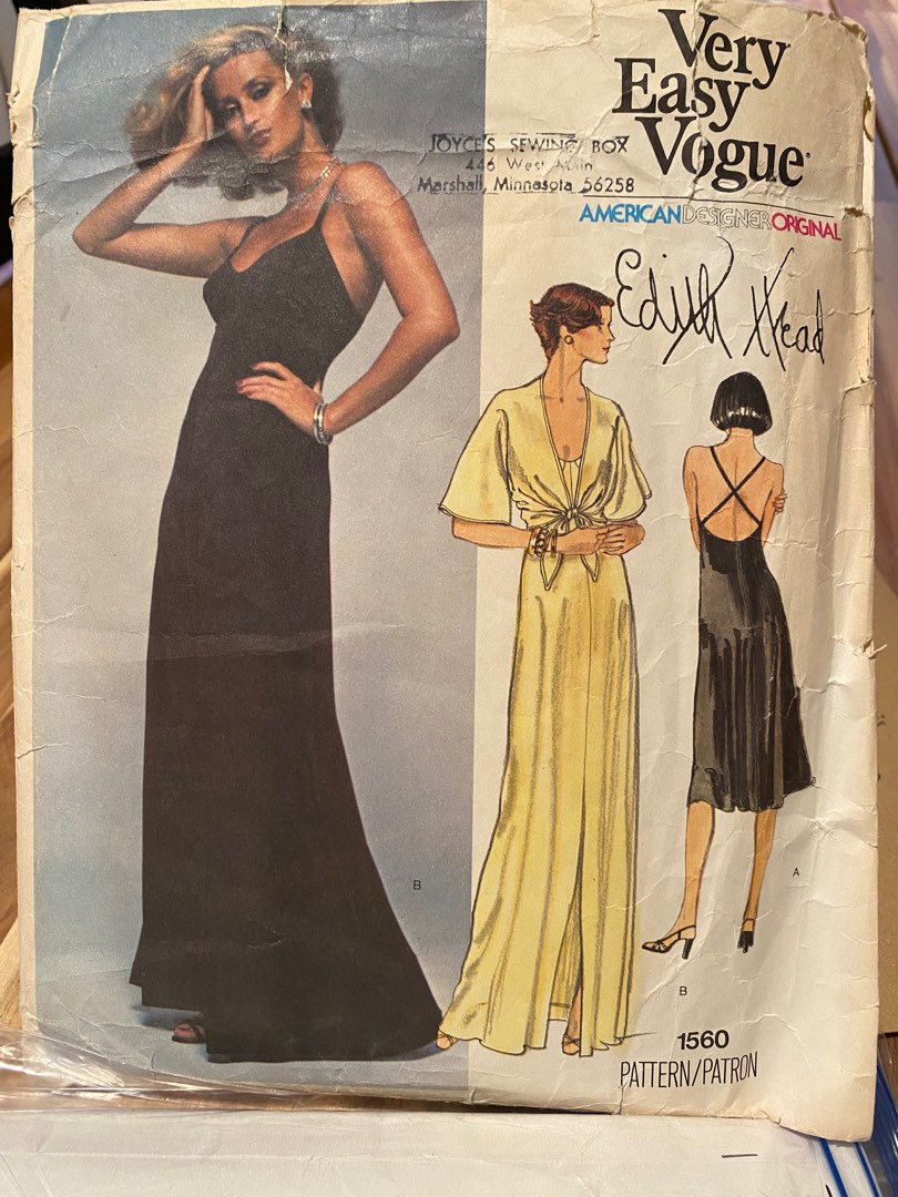 Rare Vintage Vogue American Designer Original Edith Head Cross Back ...