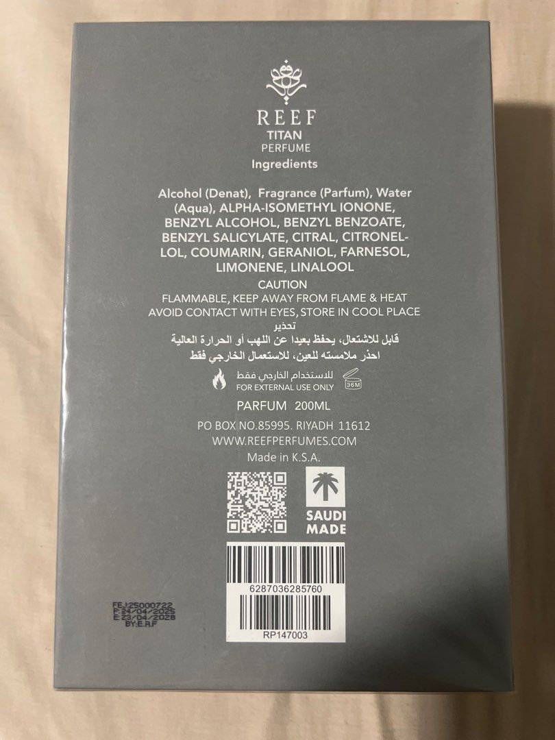 Reef Titan Perfume - 200ml, Beauty & Personal Care, Fragrance ...