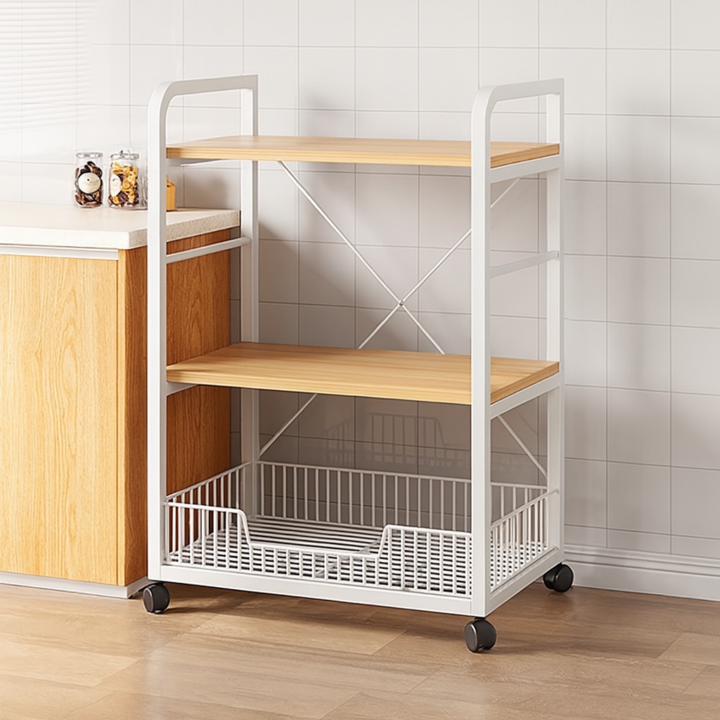 Rolling Kitchen Shelf Rack | Microwave Storage Trolley | Multi-Layer ...
