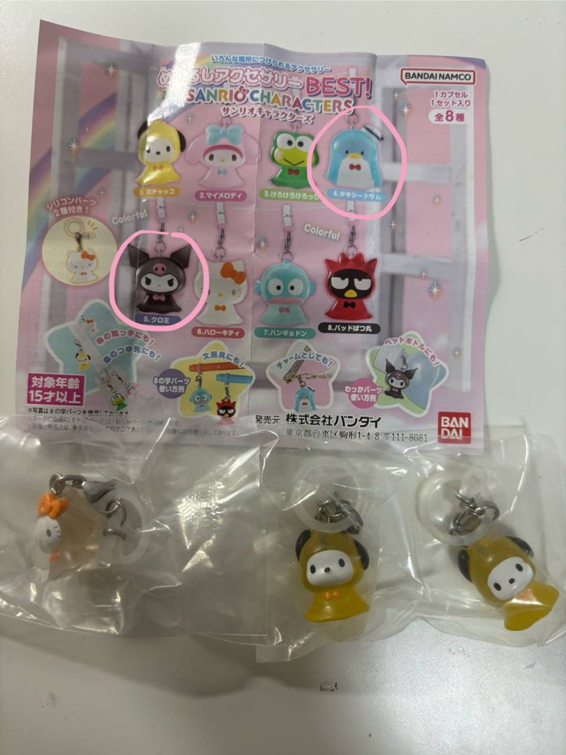 Sanrio Gashapon Keychains Pochacco & Hello Kitty, Hobbies & Toys, Toys ...