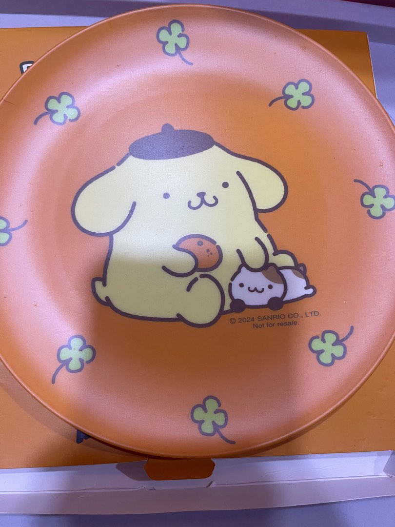 Sanrio Pompompurin Bamboo Fiber Plate, Furniture & Home Living ...