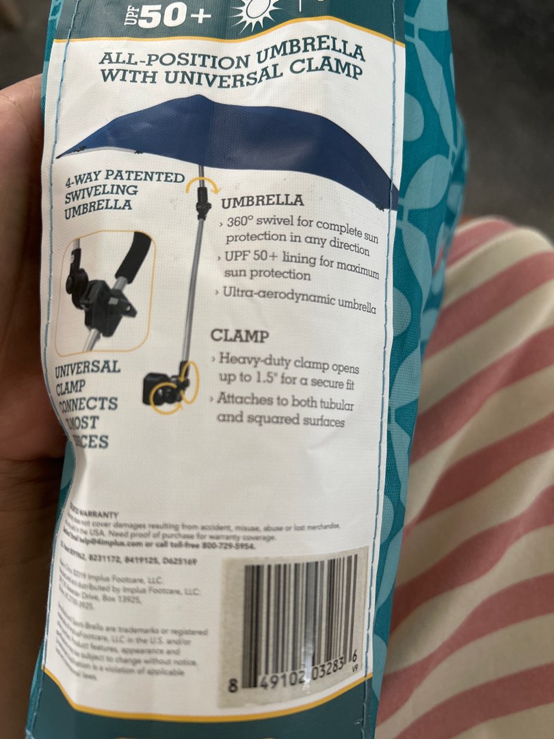 Versa-Brella All-Position Umbrella with Universal Clamp, Hobbies & Toys, Travel, Umbrellas on ...