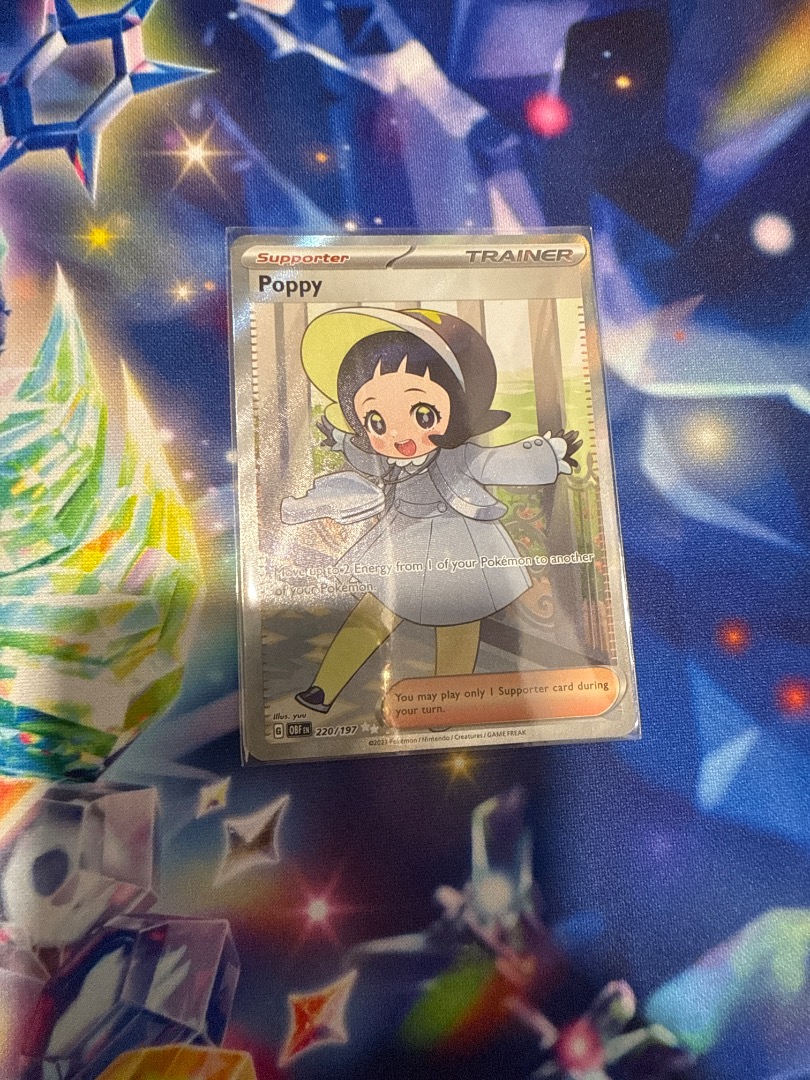 poppy pokemon card full art, obsidian flames 220/197, Hobbies & Toys ...