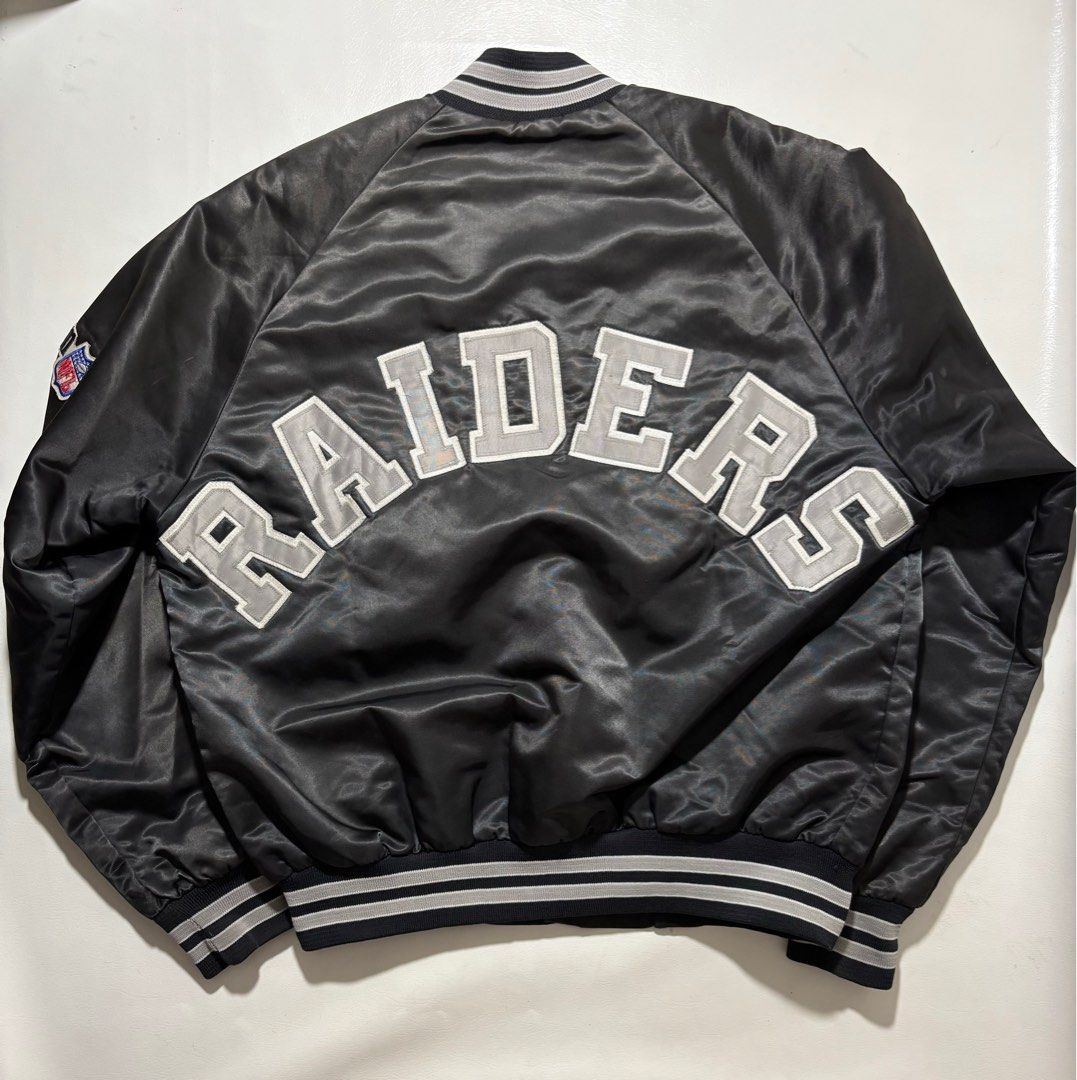 80s Oakland Raiders Satin Chalk line, Men's Fashion, Coats, Jackets and ...