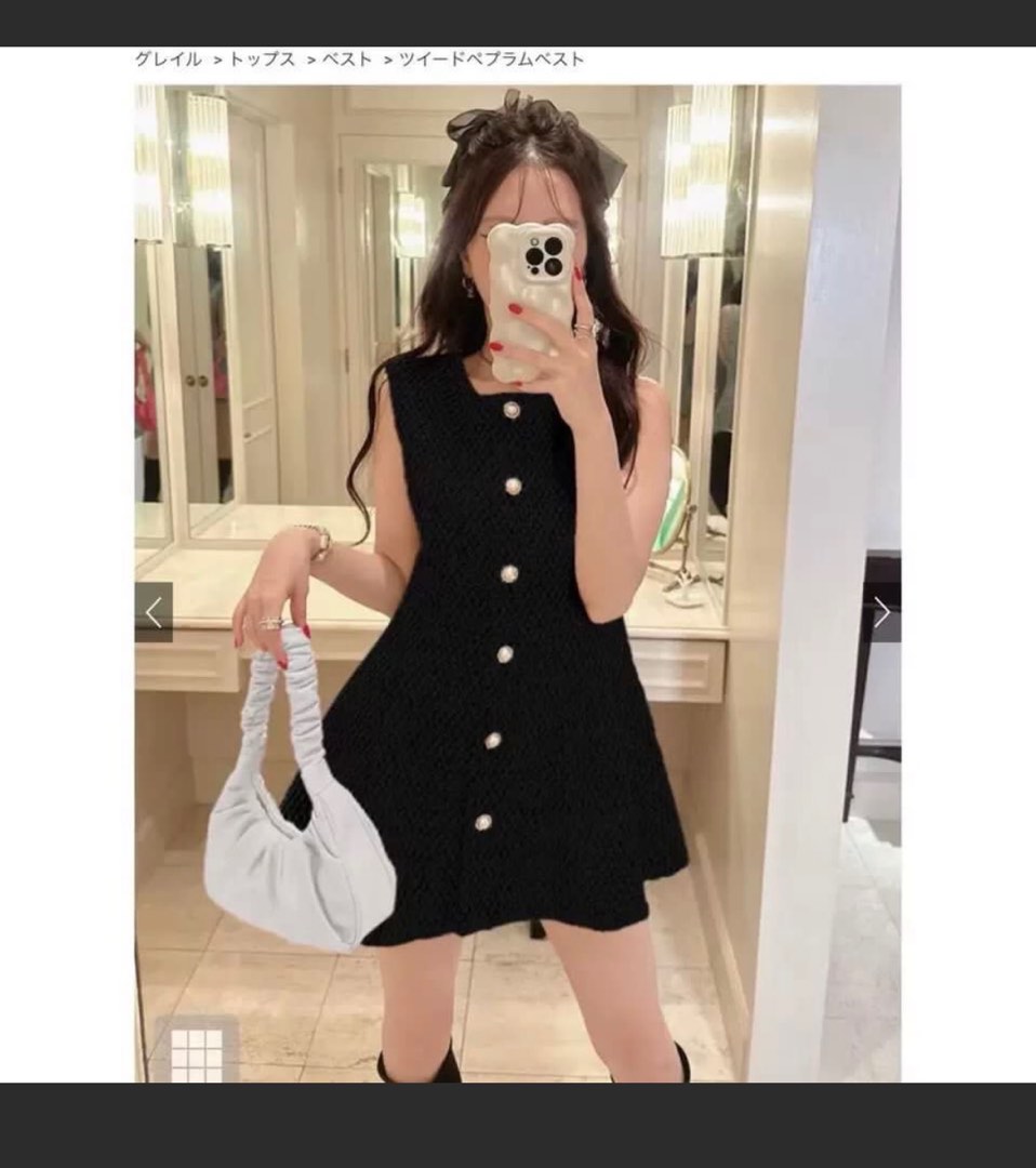 斯文裙, On hands white dress grl dress brand trim tag Snidel dress, japan brand japan dress chest ...