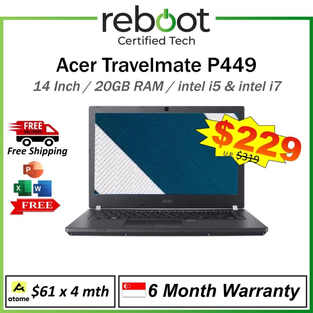 Acer 14 inch i7 Laptop (P449) - Fast Speed Laptop - 20GB RAM - 512GB ...