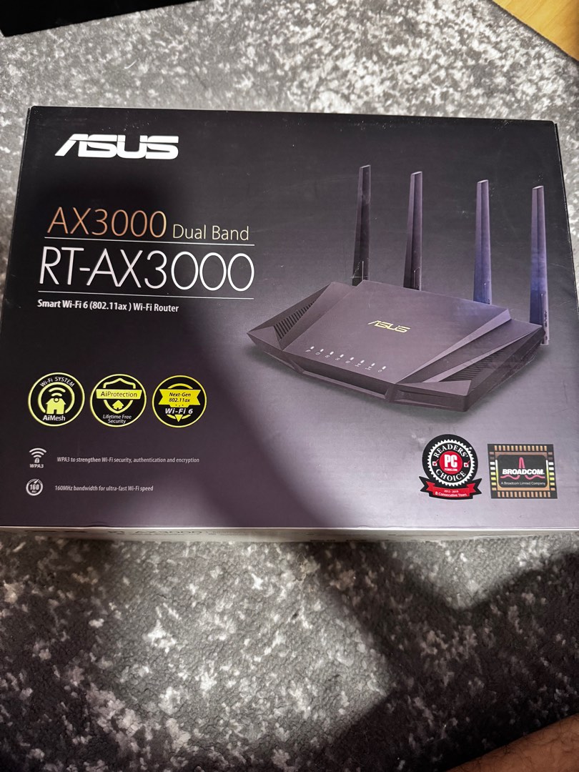 ASUS RT-AX3000 AX3000 Dual Band Wi-Fi 6 Router, Computers & Tech, Parts ...