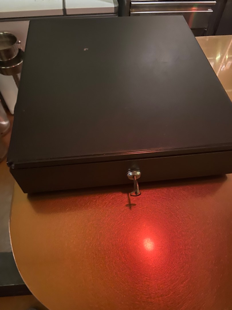 Black Cash Box with Key, Furniture & Home Living, Security & Locks ...