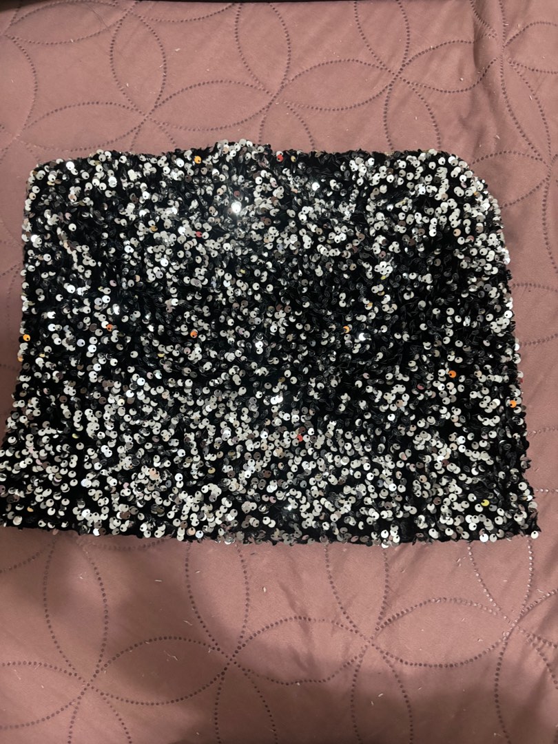 Black Sequence Tube Top, Women's Fashion, Tops, Blouses on Carousell
