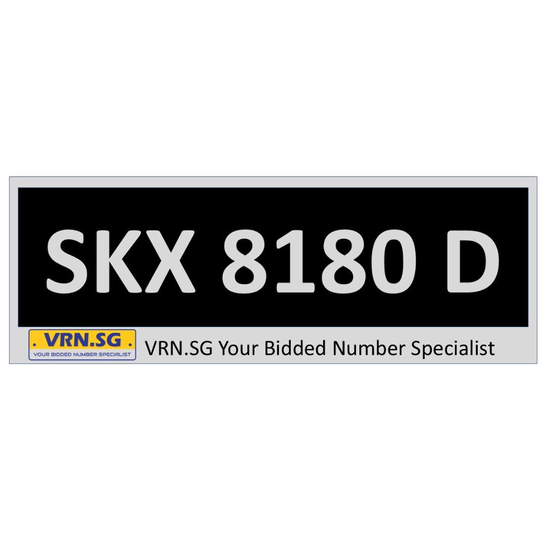 Car Number Plate for Sale: SKX 8180 D (SKX8180D), Car Accessories, Car ...