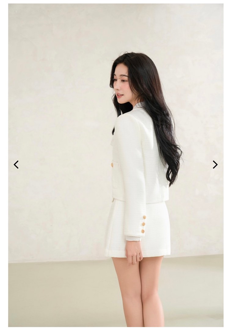 Chello Byeol Tweed Jacket in Creamy White, Women's Fashion, Coats, Jackets and Outerwear on ...