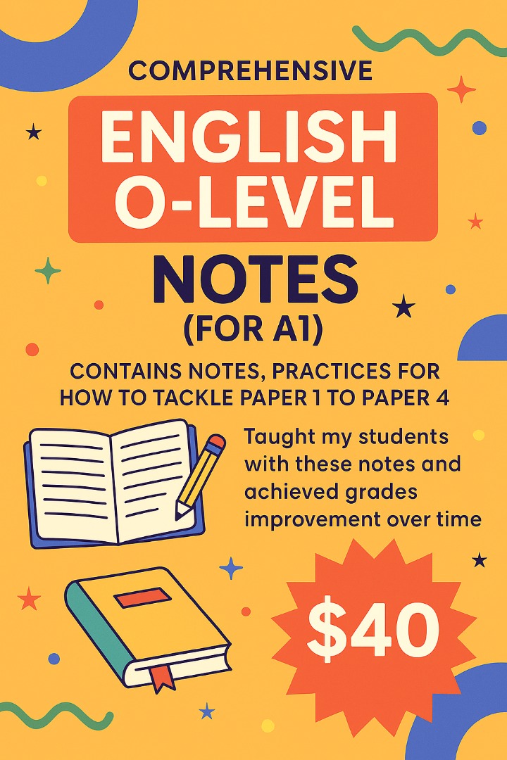 Hardcopy notes Comprehensive English O-Level Notes (For A1), Hobbies ...