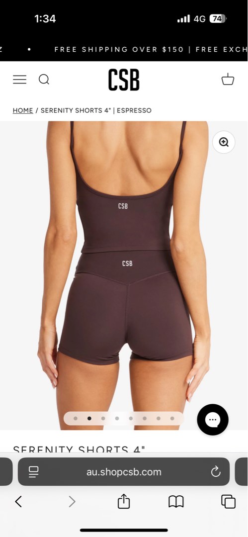 CSB Serenity Shorts 4" - Espresso, Women's Fashion, Activewear on Carousell