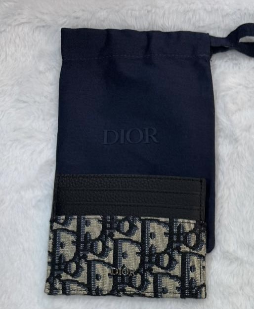 Dior Card Holder Beige and Black , Luxury, Bags & Wallets on Carousell