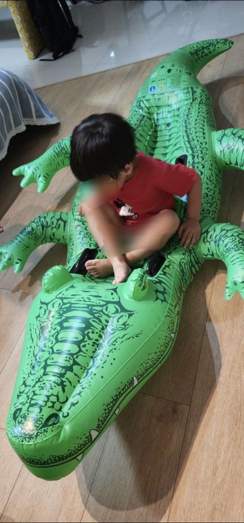 Green Crocodile Inflatable Pool Float, Babies & Kids, Infant Playtime ...
