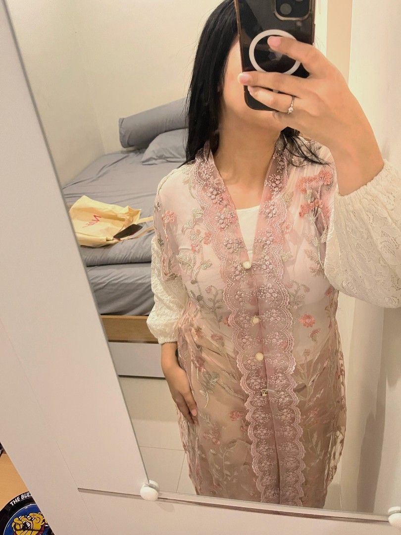 HANYA SEWA haidee orlin outer brukat soft pink baju kondangan premium this is april nabo kina ...