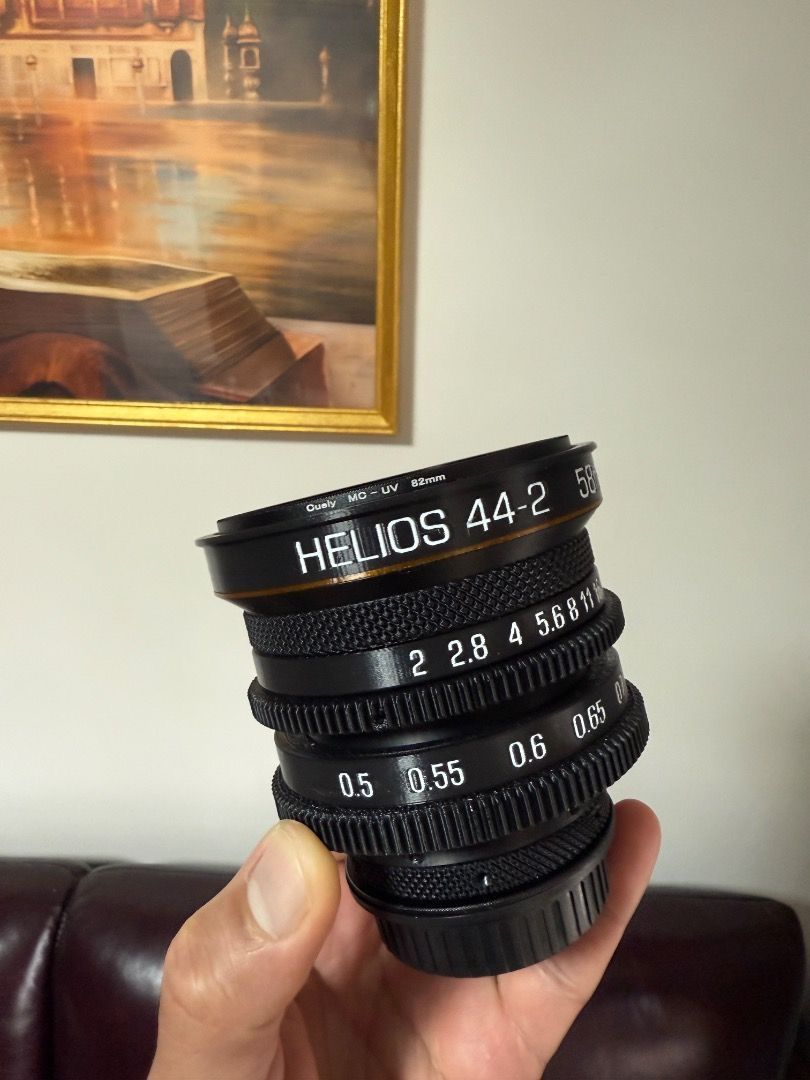 Helios 44-2 58mm f2 with Anamorphic thread (amber color) REHOUSED ...