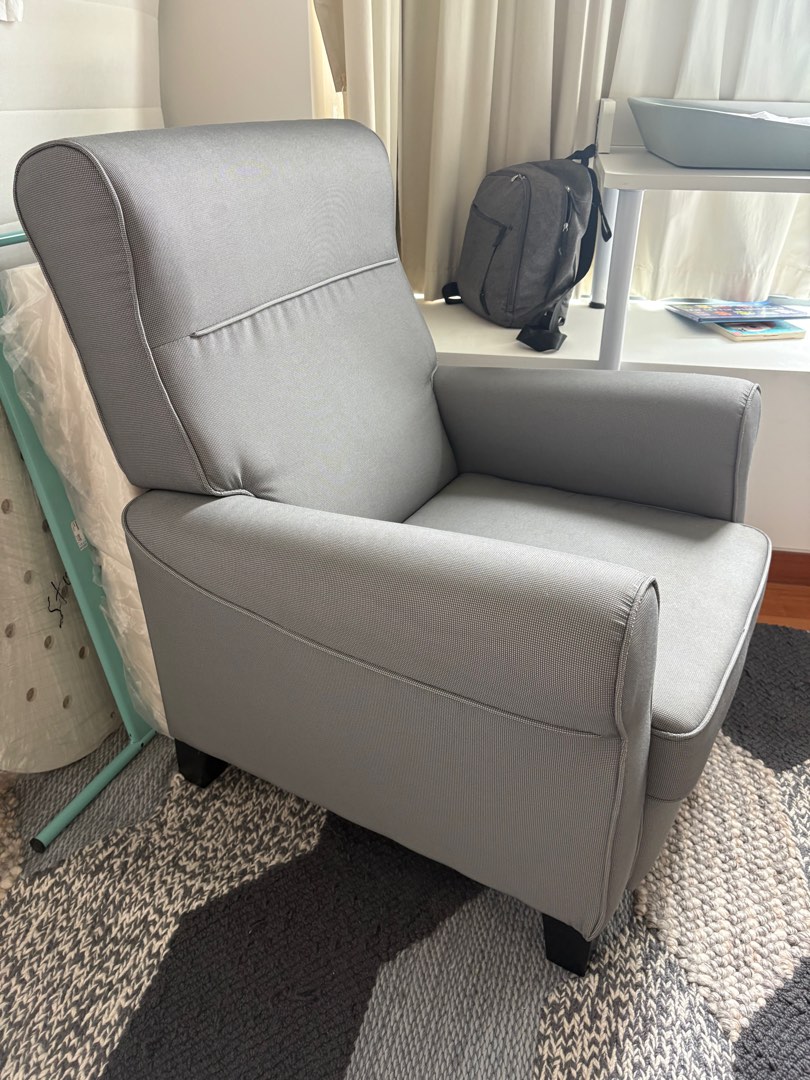 IKEA Remmarn Muren Light Grey Recliner Chair, Furniture & Home Living ...