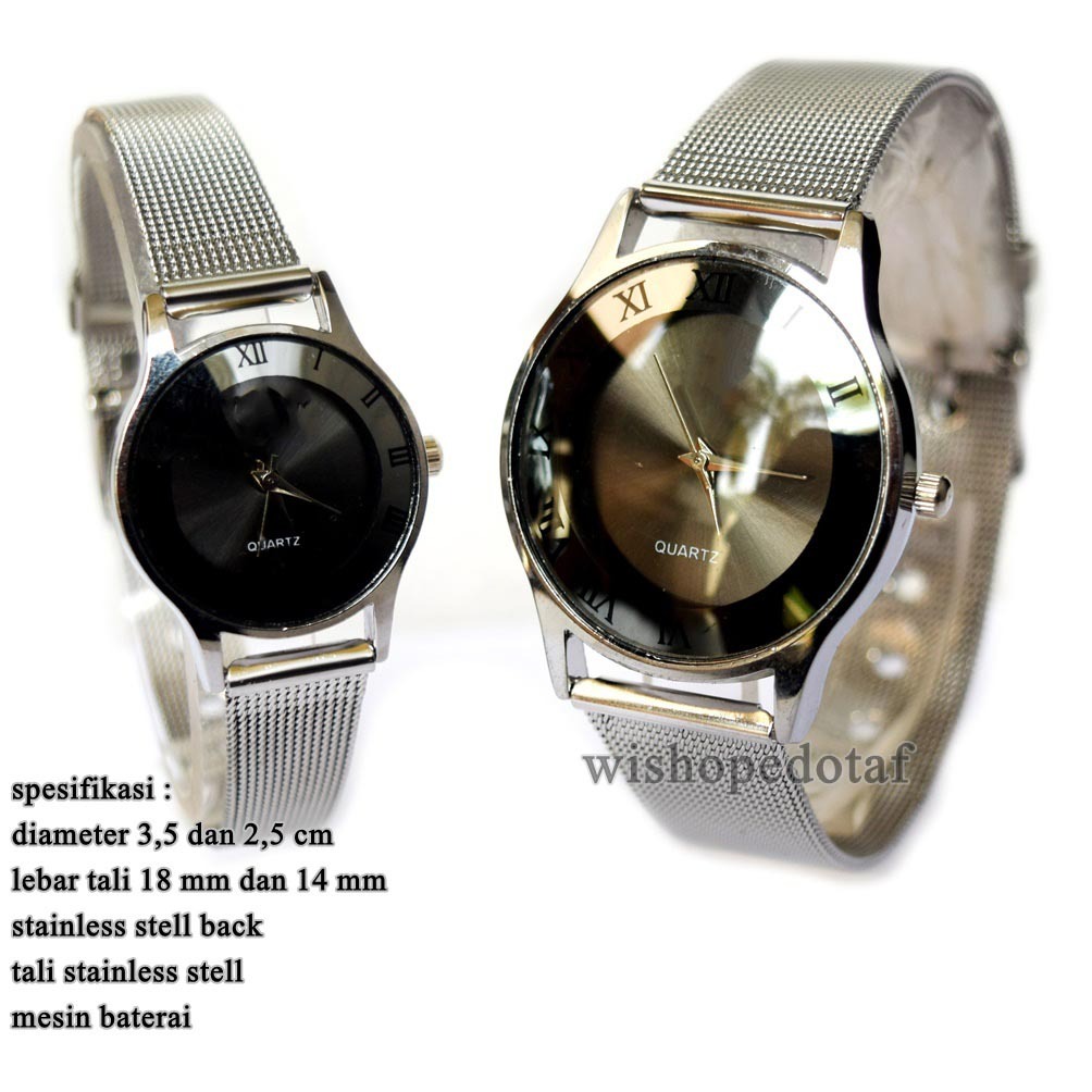 jam Round Stainless Crome Couple Pasangan, Barang Mewah, Jam Tangan di ...