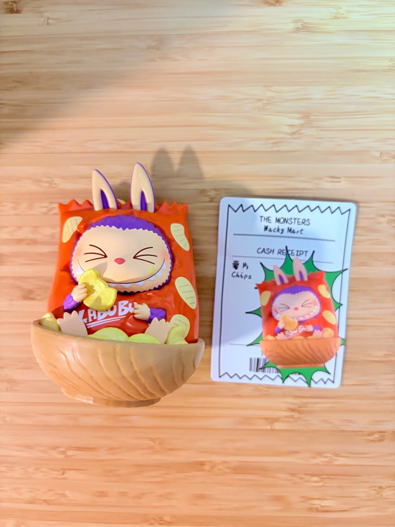 Labubu chips Wacky Mart popmart, Hobbies & Toys, Toys & Games on Carousell