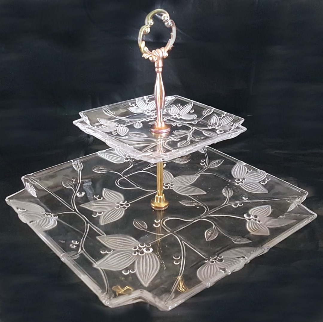MAYUMI 2-Tier Tid Bit Tray, SOGA Japan, Crystal-Clear Studios Two-Tier ...