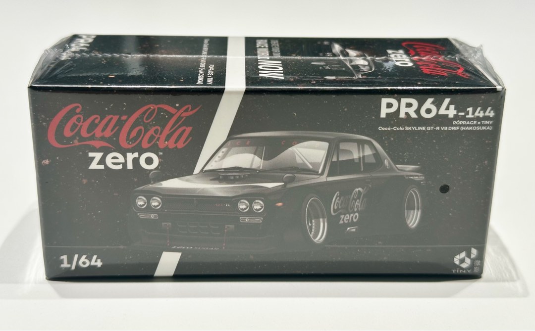 POP RACE 1/64 Skyline GTR V8 Drift Hakosuka Coca Cola Chrome Black ...