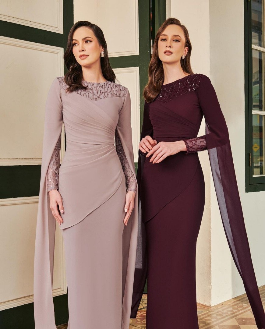 Qiszar Lauren Luxe in Nude Mauve, Women's Fashion, Muslimah Fashion ...