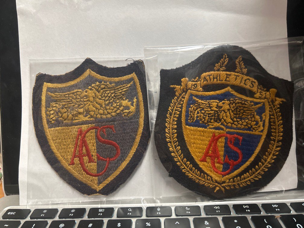 Rare vintage ACS Athletics Anglo Chinese School Singapore cloth badge ...