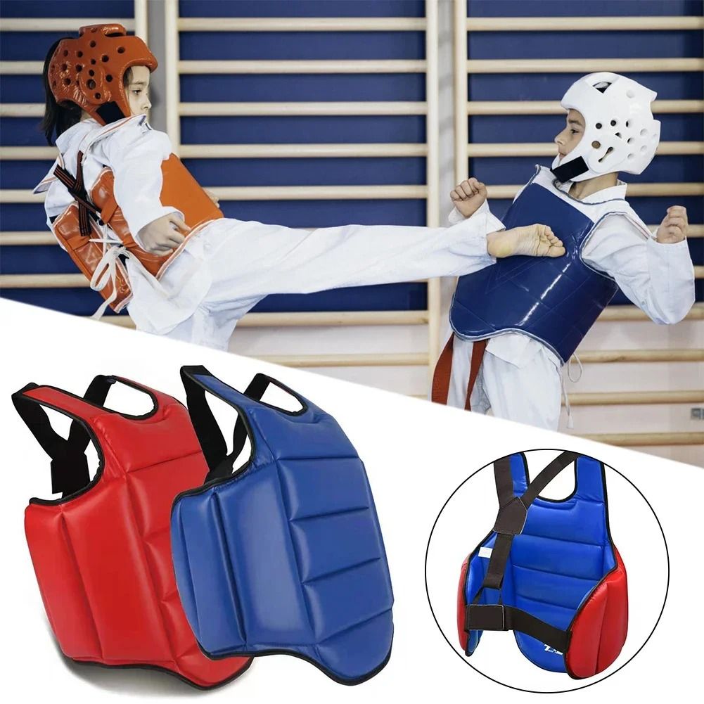 Reversible Taekwondo Chest Guard Body Protector Vest Martial Arts Rib ...