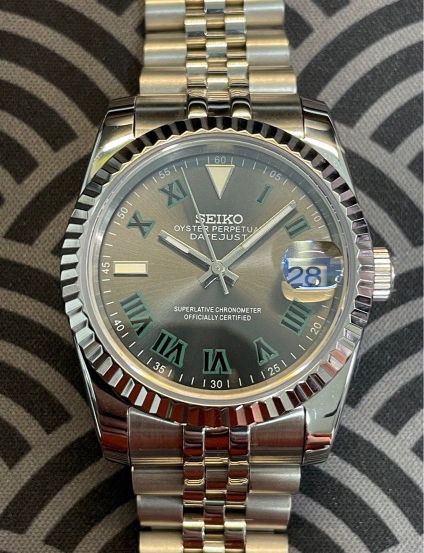Seiko Mod Wimbledon datejust, Luxury, Watches on Carousell
