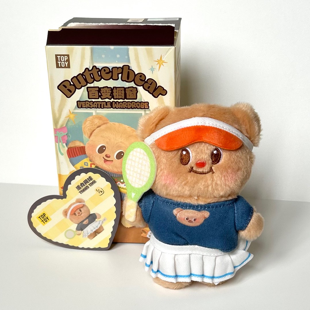 Top Toy Butterbear Versatile Wardrobe Plush Pendant Blind Box Bag Charm Pop Mart Boneka Beruang ...