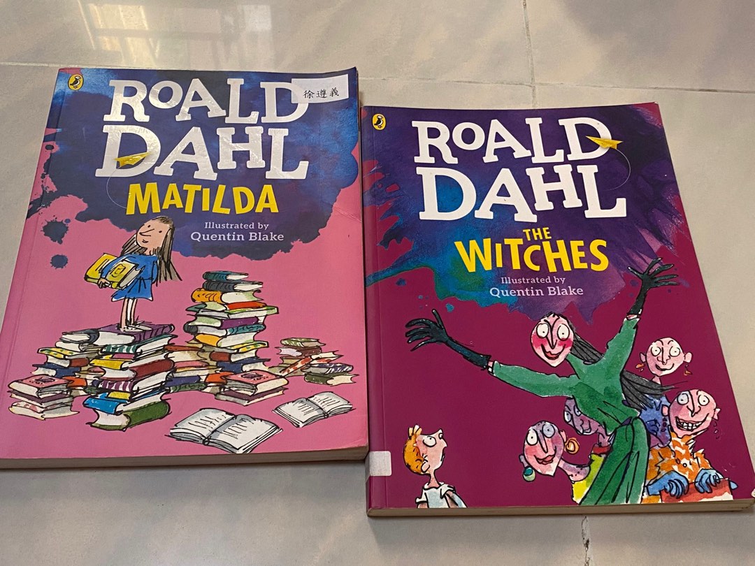 Two book from Roald Dahl , The Witches and Matilda, 興趣及遊戲, 書本 & 文具, 兒童 ...