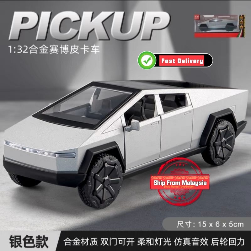 1:32 Scale Tesla Pickup Truck Cybertruck Alloy Model Car Simulation ...