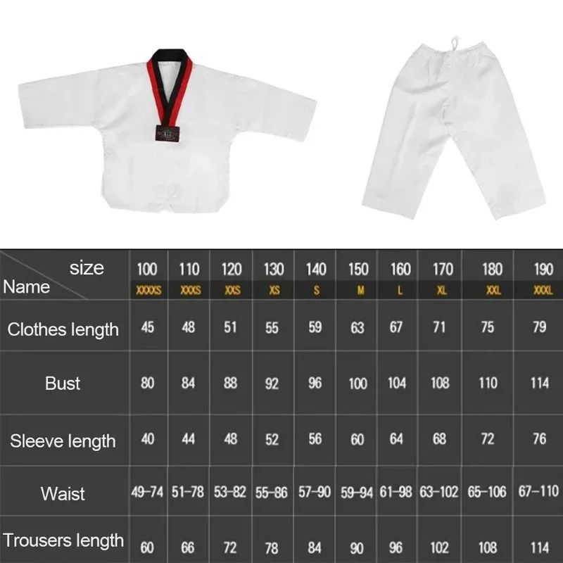 2025 TaekwondoTKD Costumes Clothing White Taekwondo Uniforms WTF Karate ...